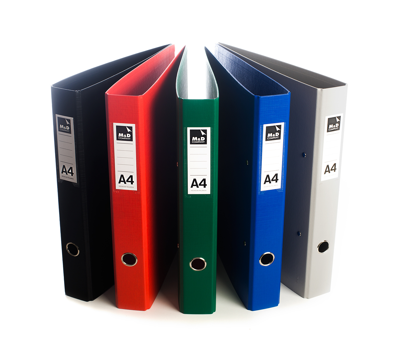 Office on Time - CARPETA M&D A4 2 AROS 30MM PLASTIFICADA AZ/NEG/GR/VE/RO